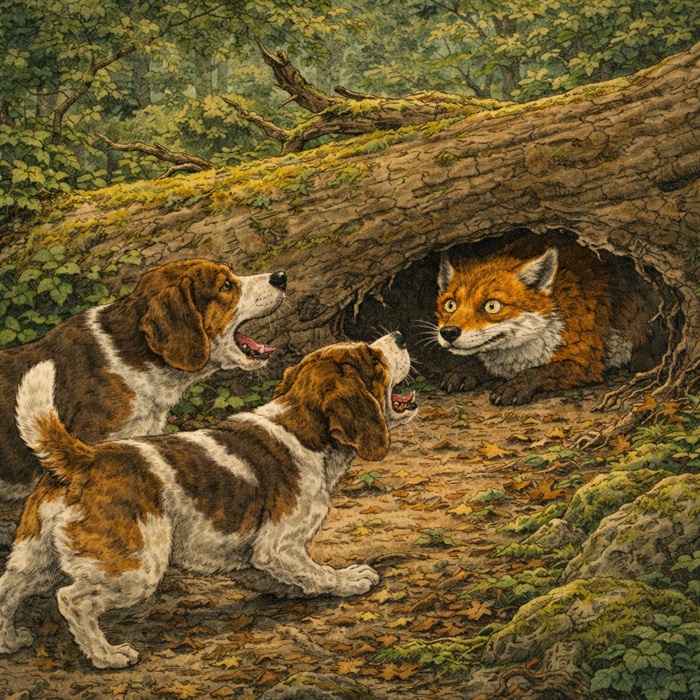 Der Fuchs und die Katze Fabel für Kinder mit Bildern
