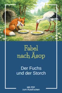 Der Fuchs und der Storch Fabel nach Äsop mit Bildern