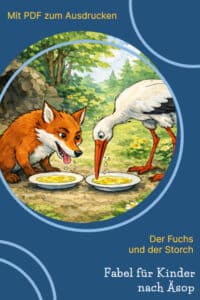Der Fuchs und der Storch Fabel nach Äsop mit Bildern