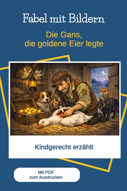 Die Gans, die goldene Eier legte bekannte Fabel mit Bildern