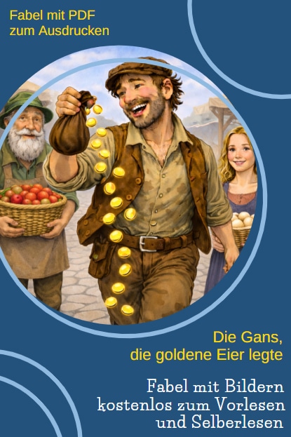Die Gans, die goldene Eier legte bekannte Fabel mit Bildern
