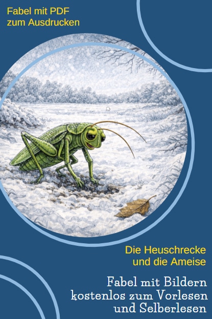 Die Heuschrecke und die Ameise Fabel nach Aesop für Kinder