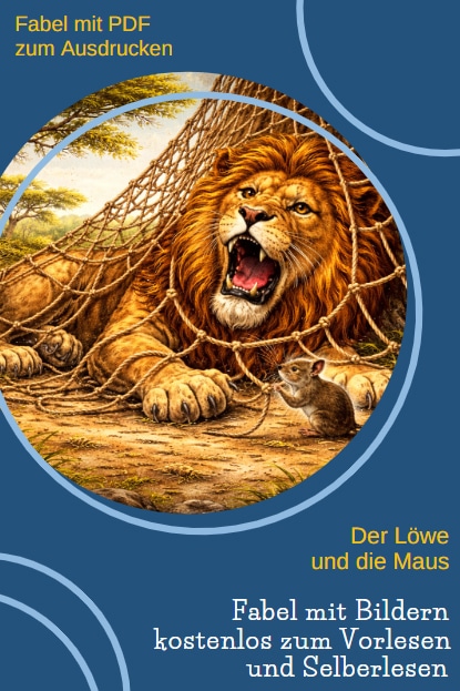 Der Löwe und die Maus Fabel nach Aesop für Kinder