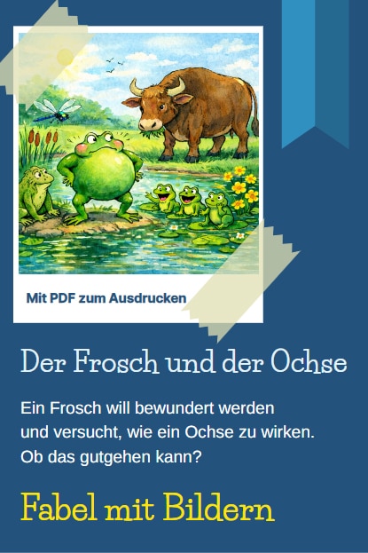 Der Frosch und der Ochse Fabel nach Aesop für Kinder