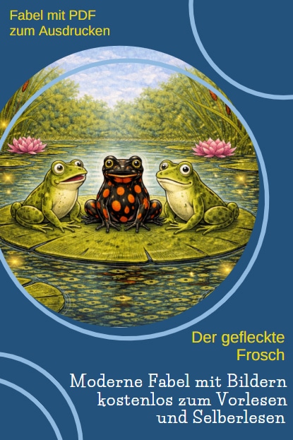 Der gefleckte Frosch Fabel für Kinder mit Bildern