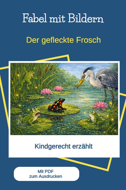 Der gefleckte Frosch Fabel für Kinder mit Bildern