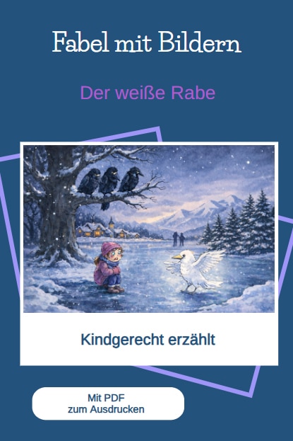 Der weiße Rabe Fabel mit Bildern über Vorurteile